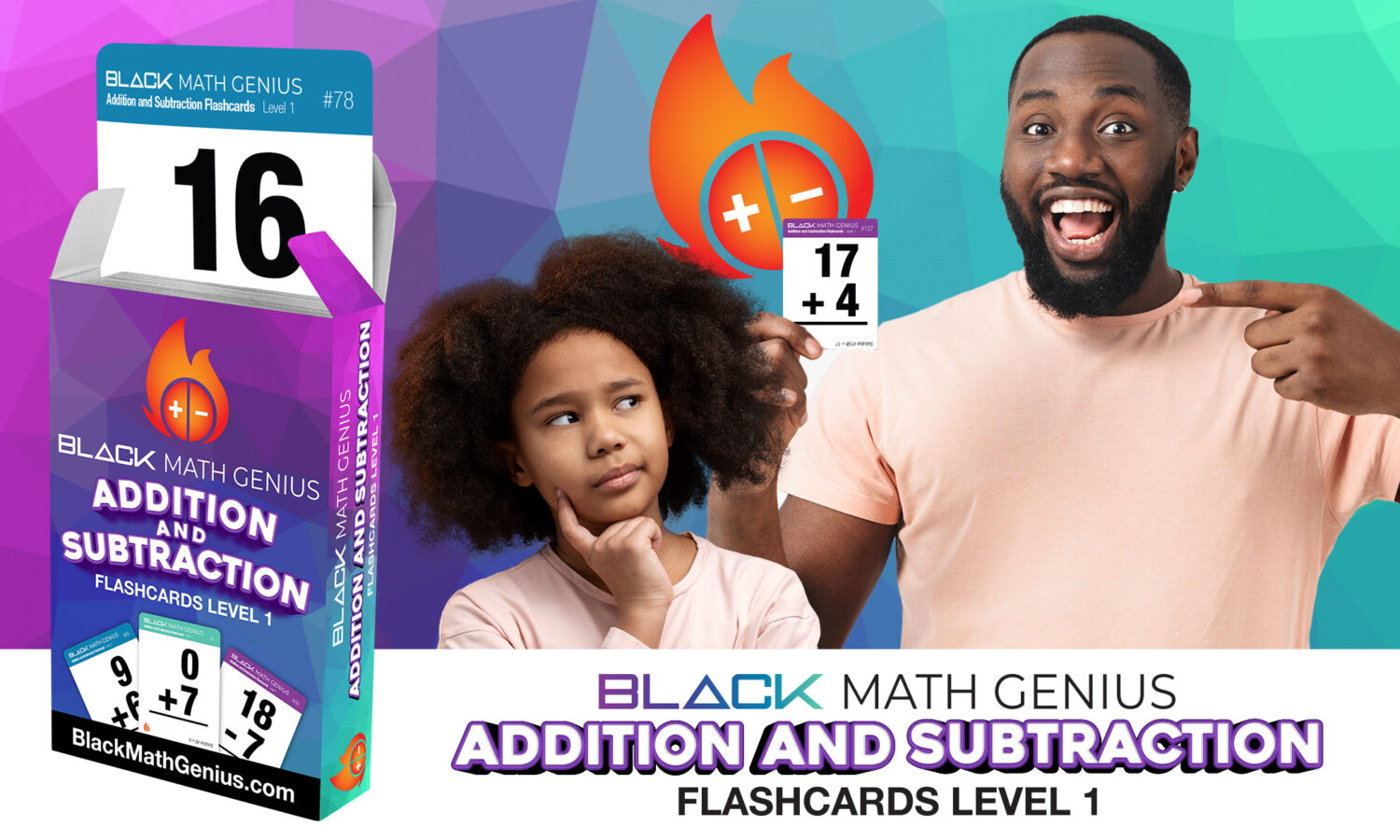 Black Math Genius Addition and Subtraction Flashcards Level 1 | Urban Intellectuals Store